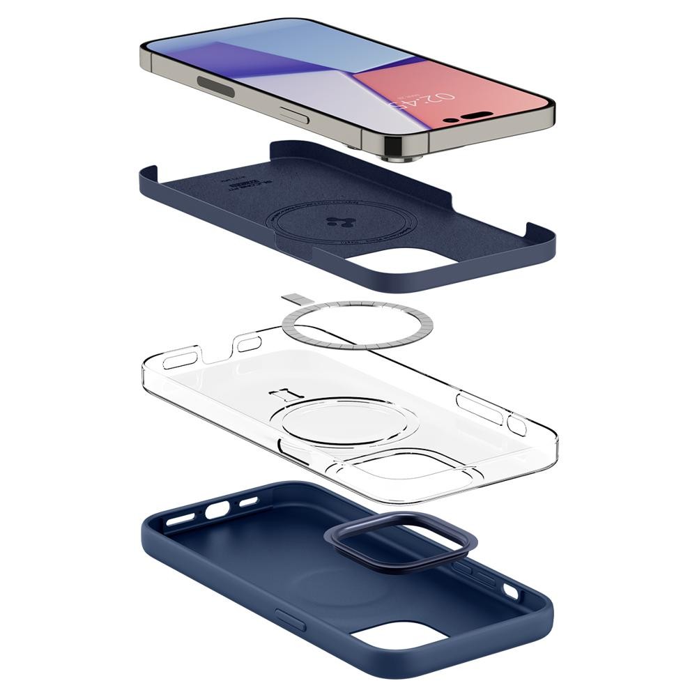 Spigen - iPhone 14 Pro - Skal - Silicone Fit MagFit - Navy Blue | Tele2 ...